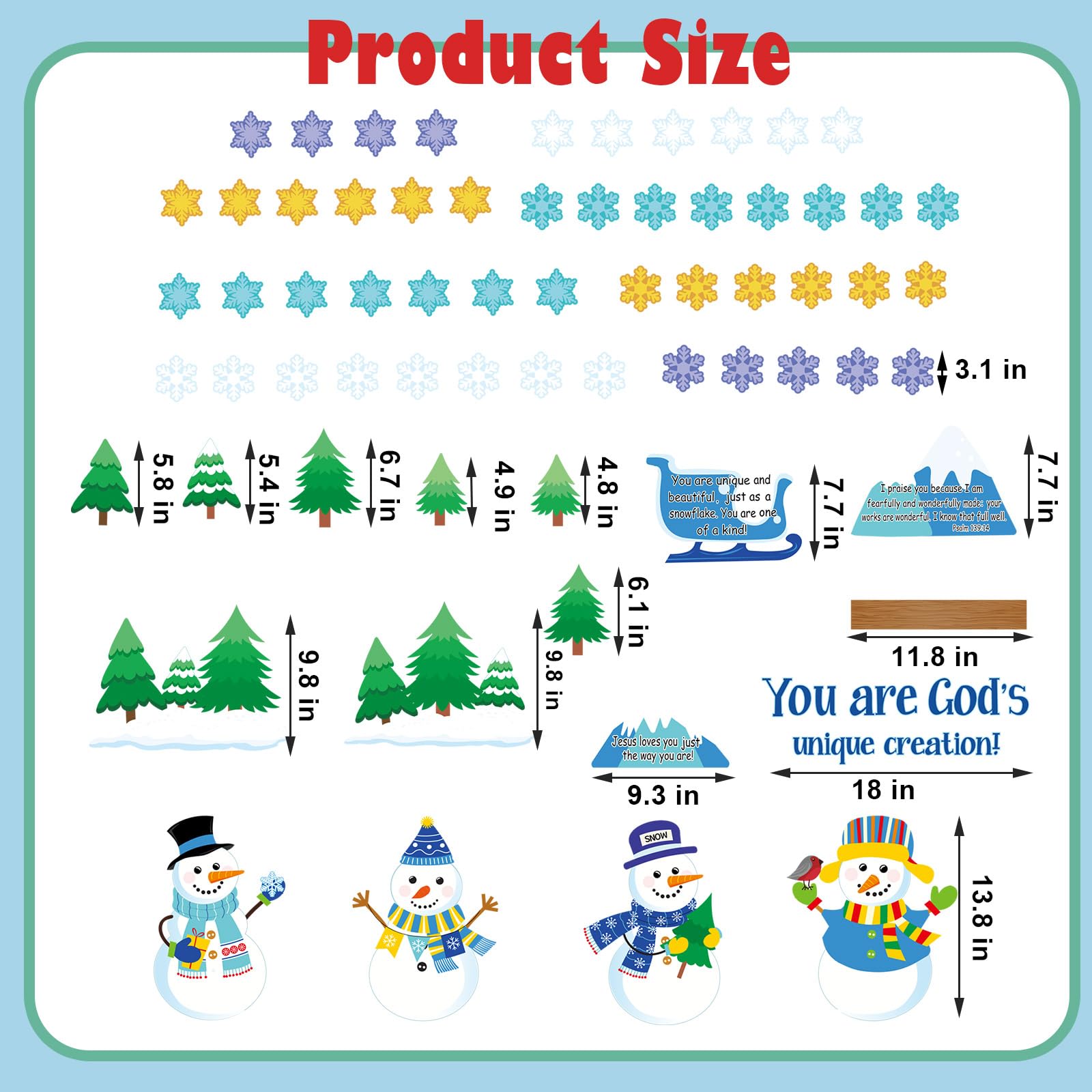 Snapklik.com : Winter Bulletin Board Decorations Set Christmas ...