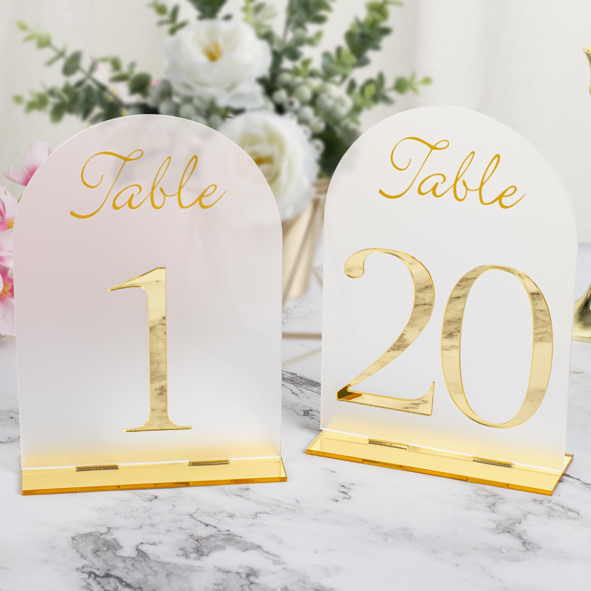 Amazon.com: Acrylic Table Numbers 1-20 Decoration Gold Table Numbers ...