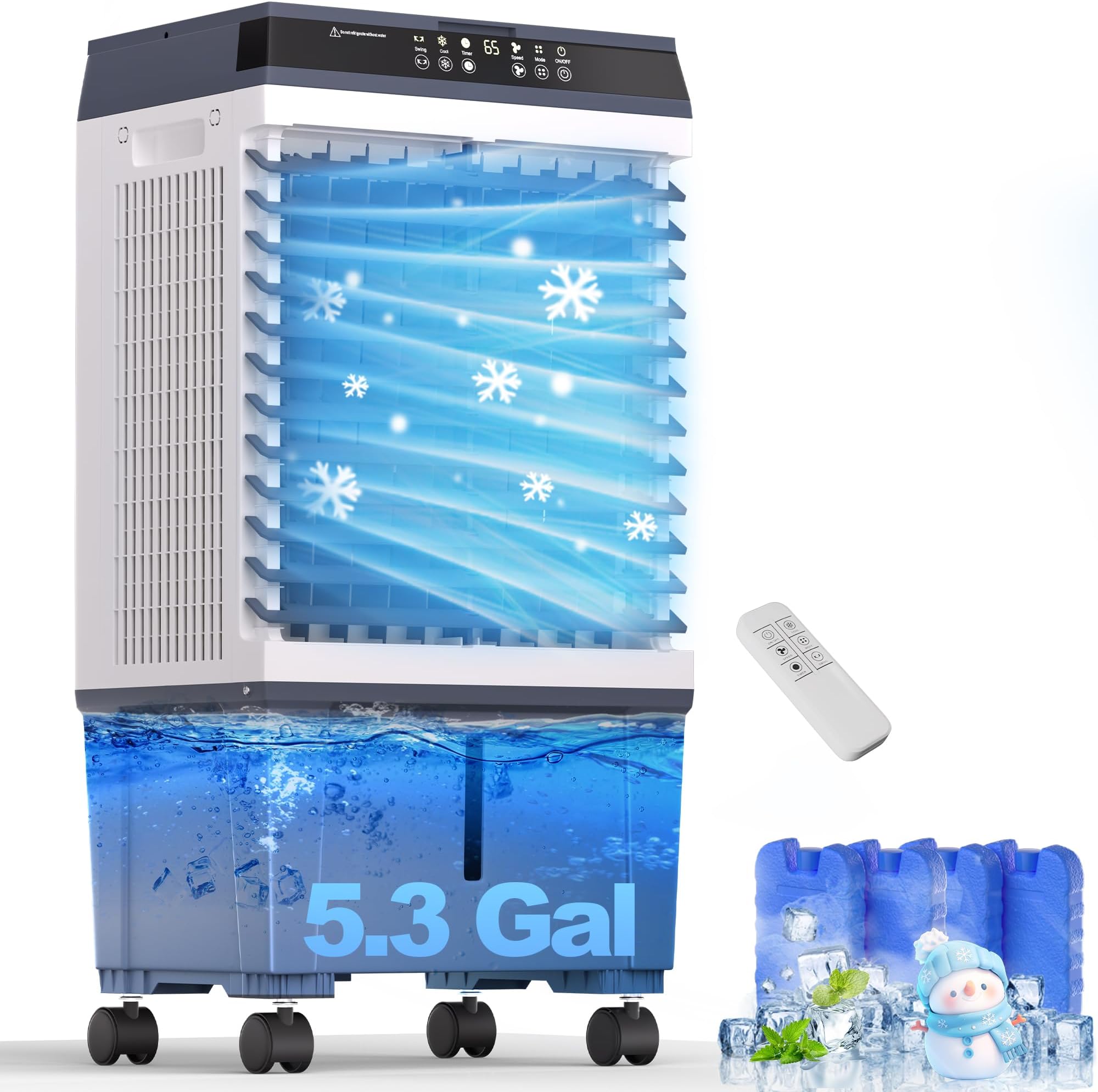 Amazon.com: 3000 CFM Evaporative Air Cooler, Swamp Cooler with Remote ...