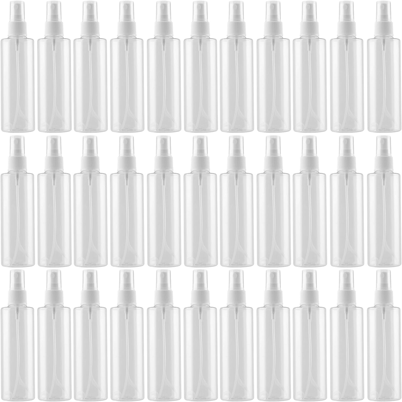 Amazon.com: SINJEUN 50 Pack Clear Plastic Spray Bottles with Caps, 4 oz ...