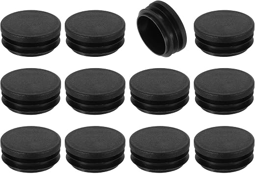 TA-VIGOR 12 Pcs Round Plastic End Caps 42mm(1.65 Inch), Black PE Pipe ...