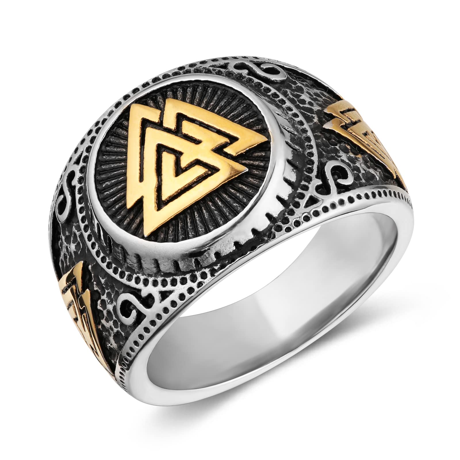 Snapklik.com : Norse Viking Valknut Ring For Men Stainless Steel Vintage Odin Symbol Warrior ...