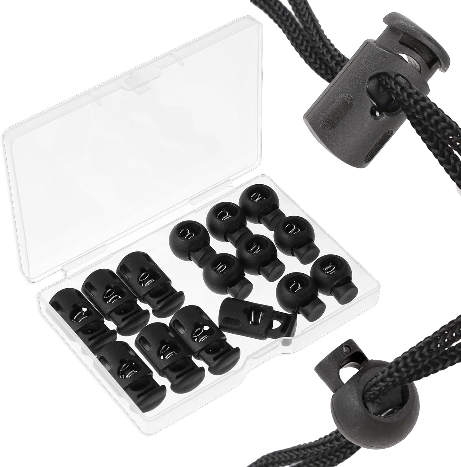 Amazon.com: Plastic Cord Locks for Drawstrings, 15 Pcs Black Toggle ...
