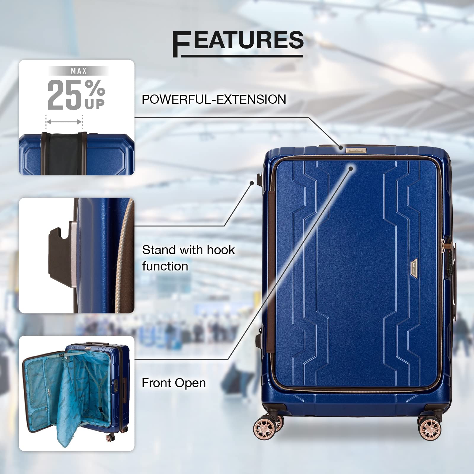 LEGEND WALKER POWERFUL-EXTENSION Suitcase, Vertical Opening, Internal ...
