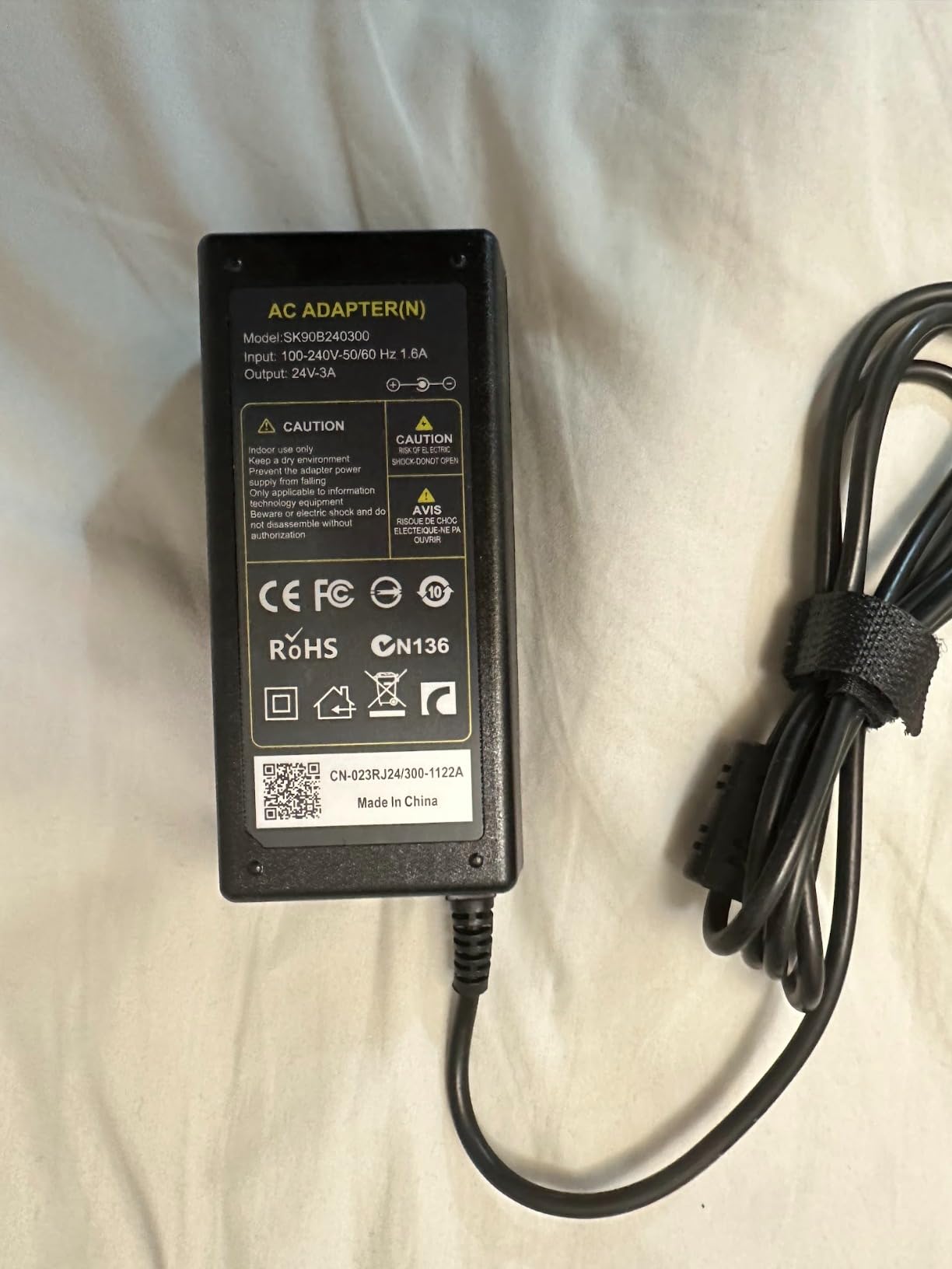 24V 3A 72W Power Supply Cable Adapter for 3D Printer, LED Strip Lights ...