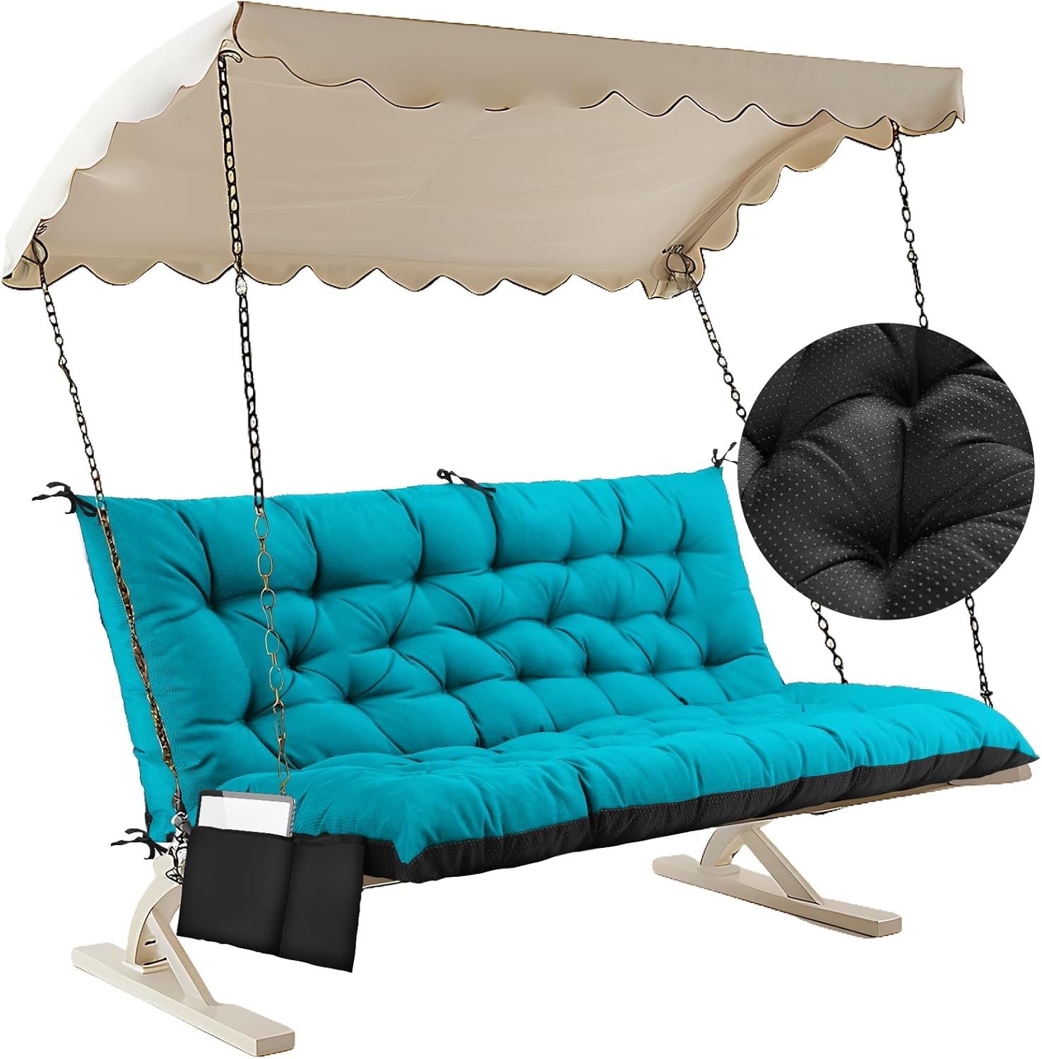 Matalde Outdoor Porch Swing Cushions, Waterproof Outdoor Swing Cushions ...