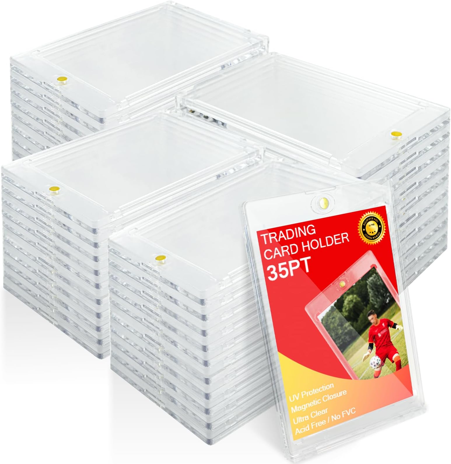 Amazon.com: 120ct Magnetic Card Holder for Trading Cards, 35pt One Card ...