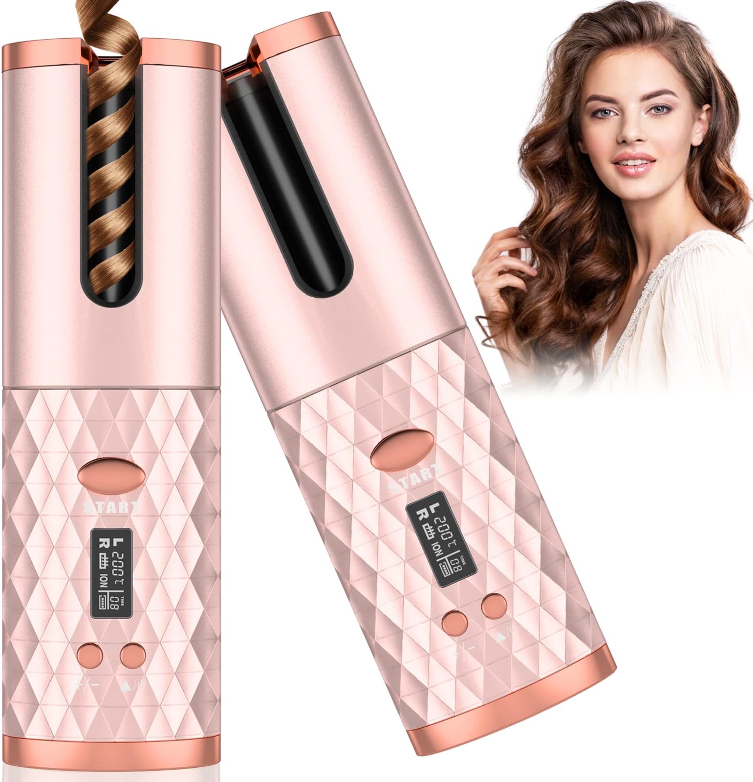 Amazon.com: Automatic Curling Iron, Cordless Hair Curler Auto Hot Tools ...
