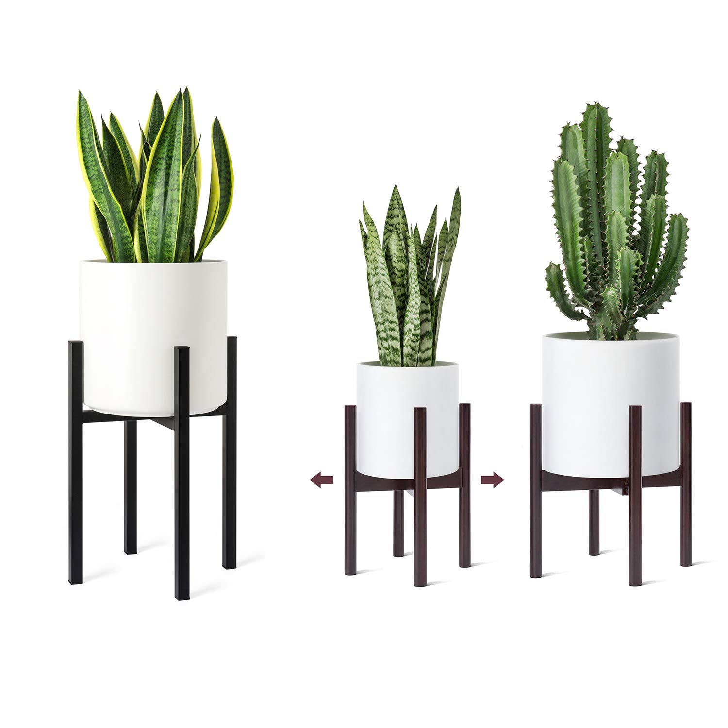 Buy Mkono Stand Mid Century Tall Metal Pot Stand and Adjustable Indoor ...