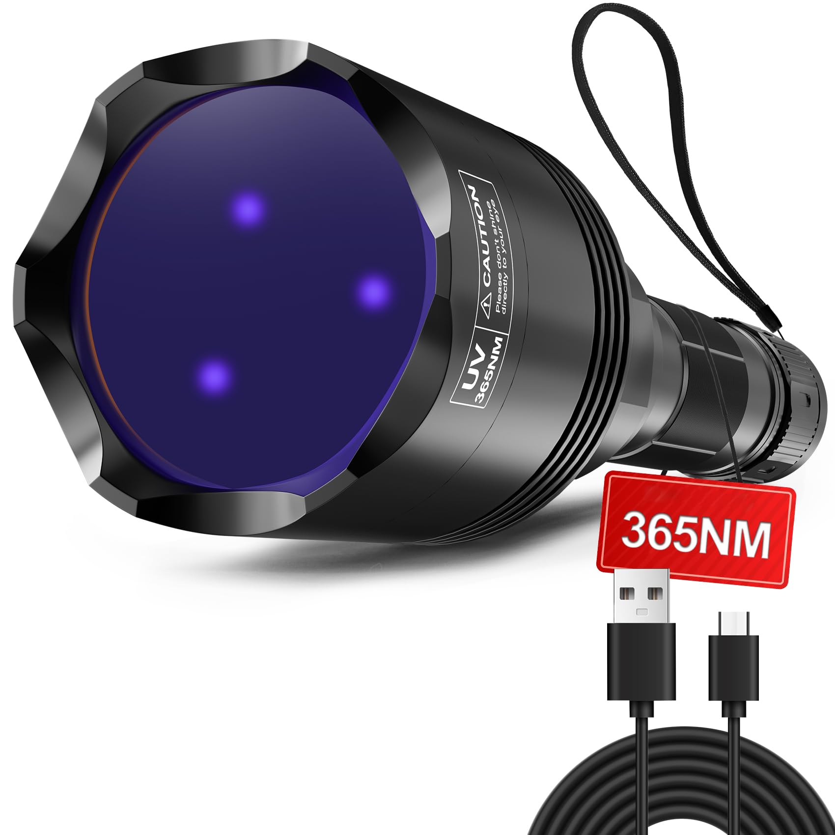 Snapklik.com : Vansky 365nm Black Light Flashlight: Professional Blacklight Rechargeable UV ...