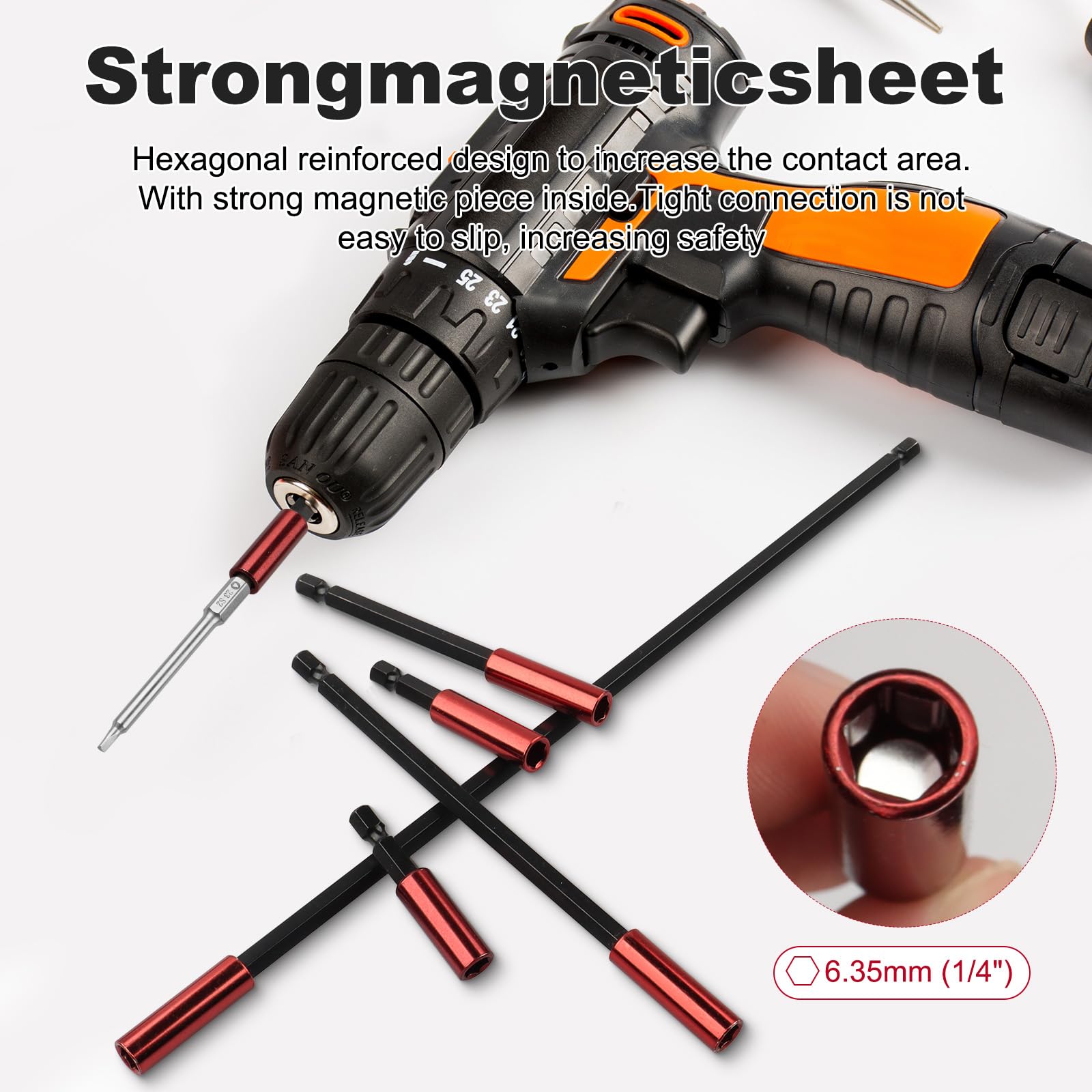 Snapklik.com : 10 Pack Strong Magnetic Drill Bit Extension Holder, 1/4 ...