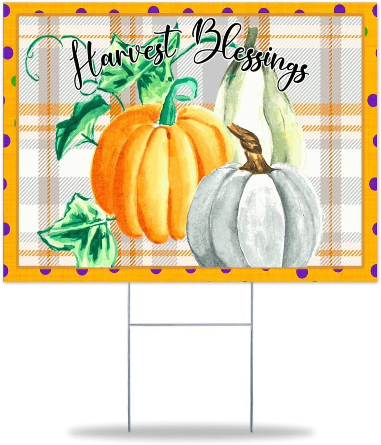 Amazon.com : Fall Pumpkin Harvest Blessing Yard Sign Corrugated Plastic ...