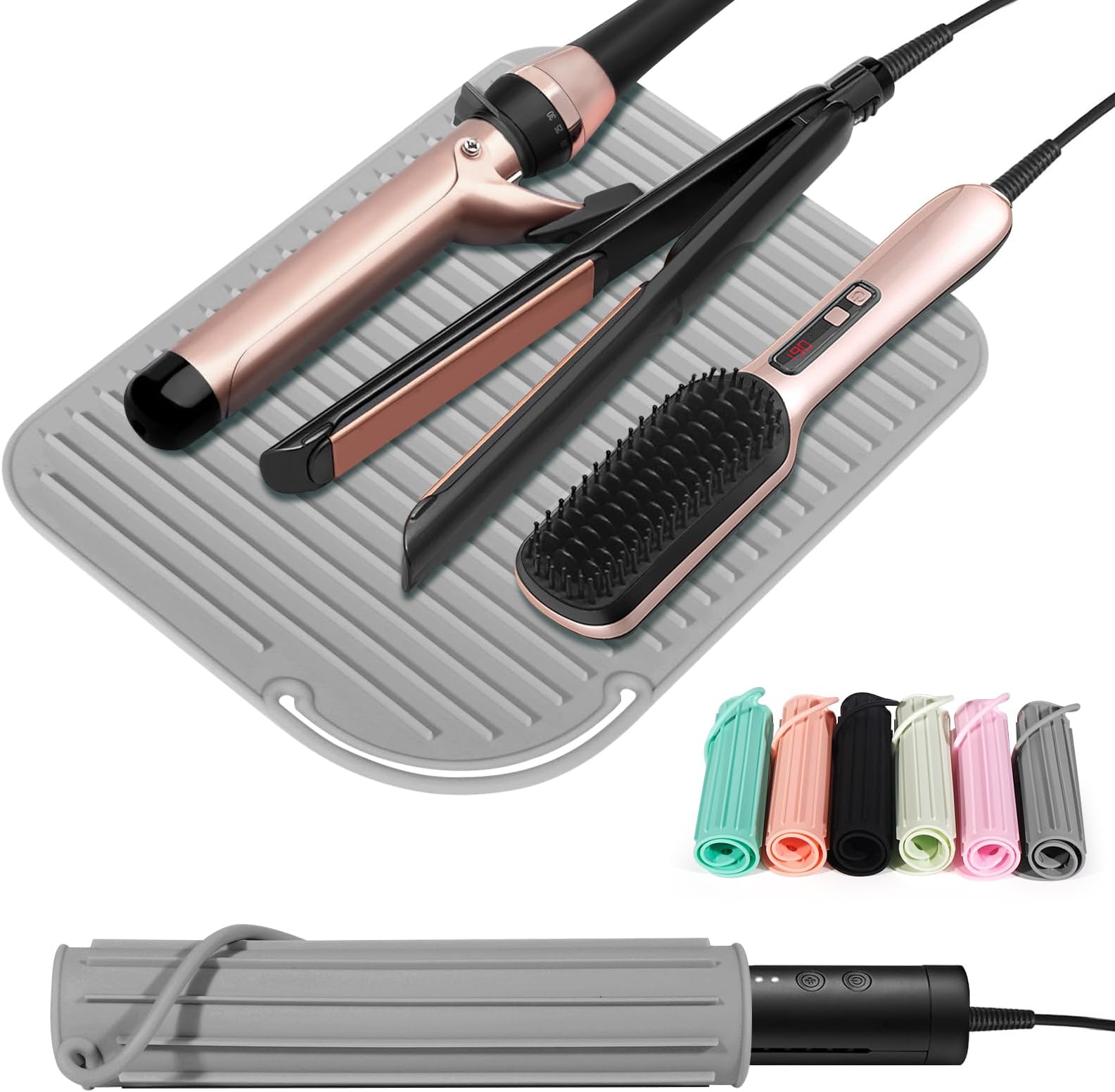 Amazon.com : Quccefods Heat Resistant Mat Large Silicone Hot Hair Tools ...