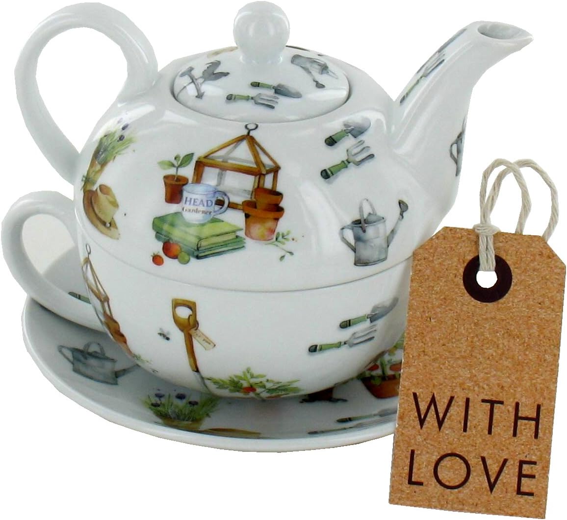 Amazon.com: Country Garden Tea Set (GW422 v) Tea For One Teapot and ...