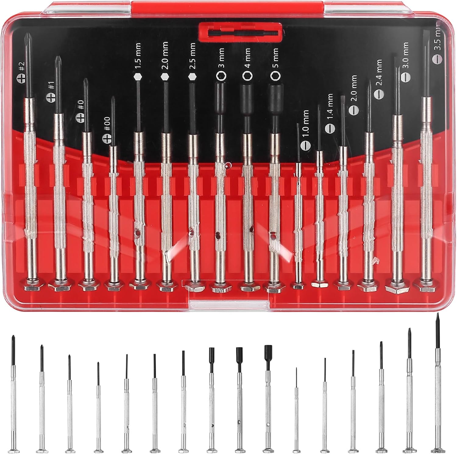 16 x Mini Screwdriver Set - Precision, Small, Hex, Flathead & Phillips ...