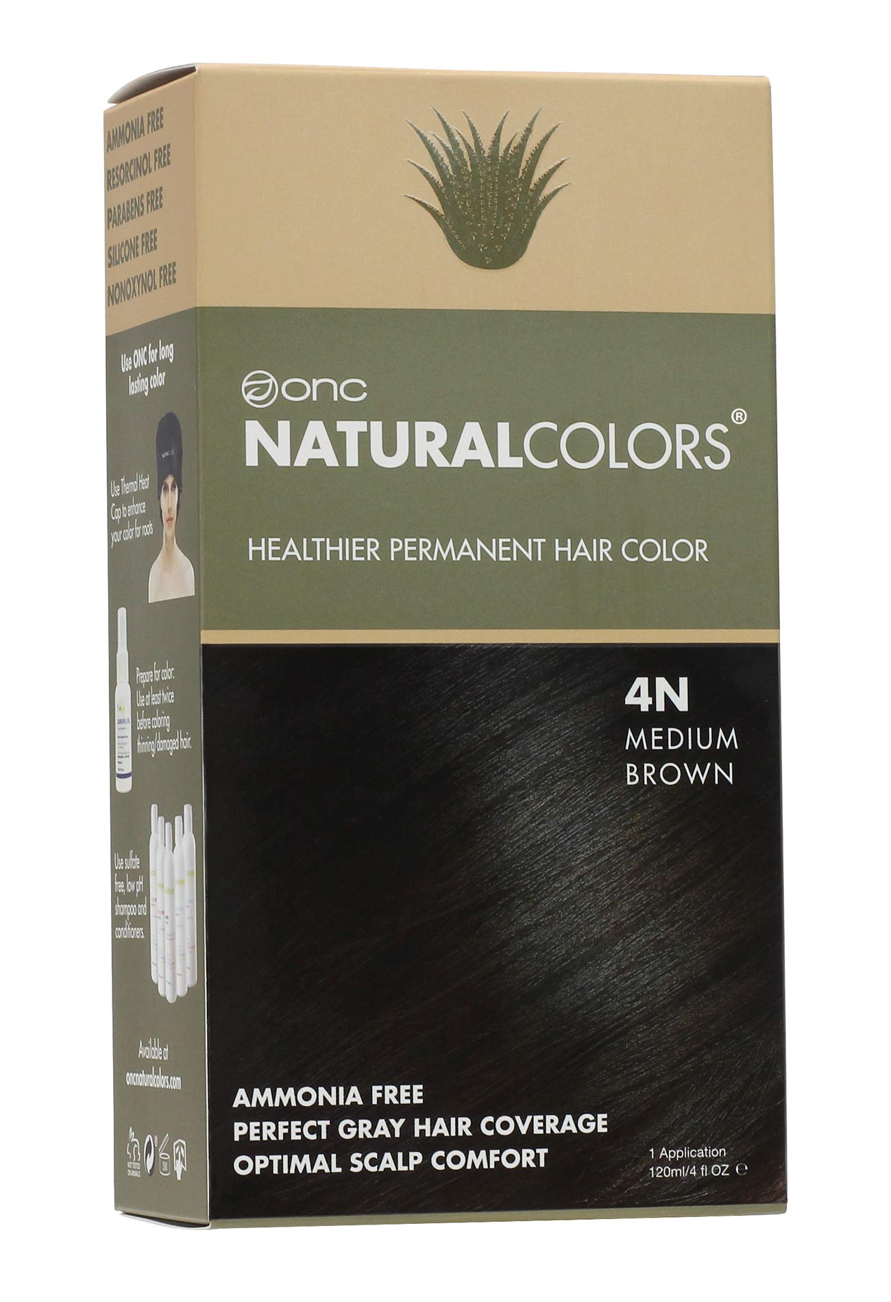 Buy ONC NATURALCOLORS (4N Natural Medium Brown) 4 fl. oz. (120 mL) Heat ...