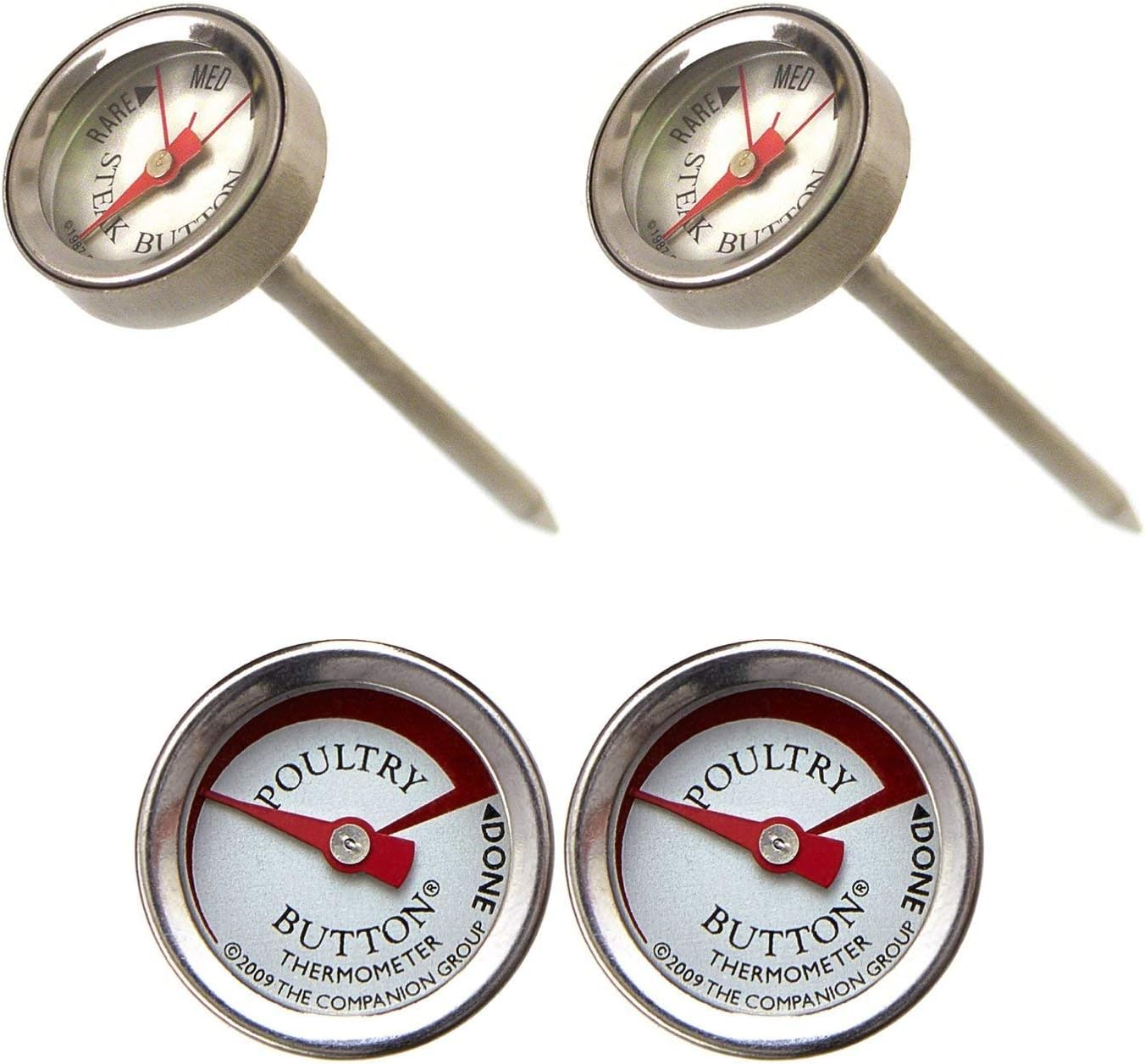 Review Charcoal Companion CC9025 Reusable Steak Button Thermometer Set ...