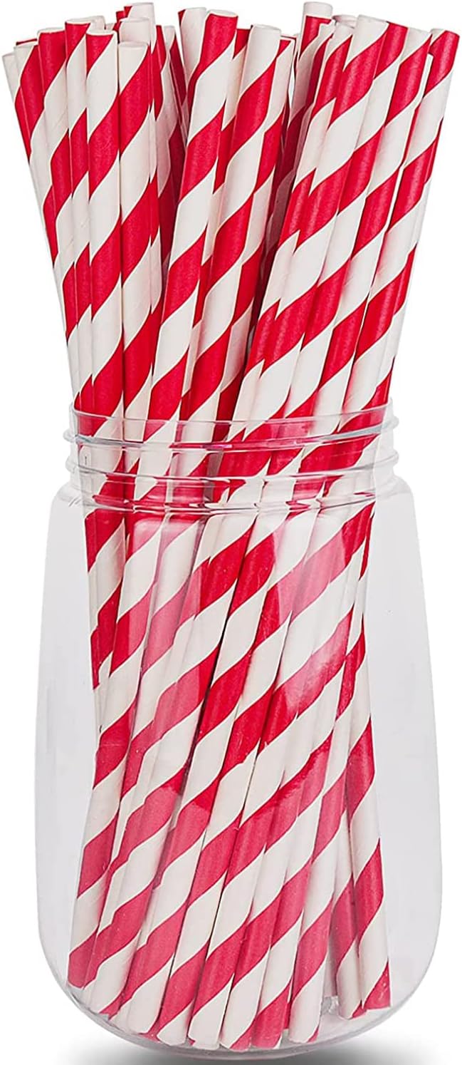 We Can Source It Ltd - Recyclable Straws - Red and White Striped Paper ...