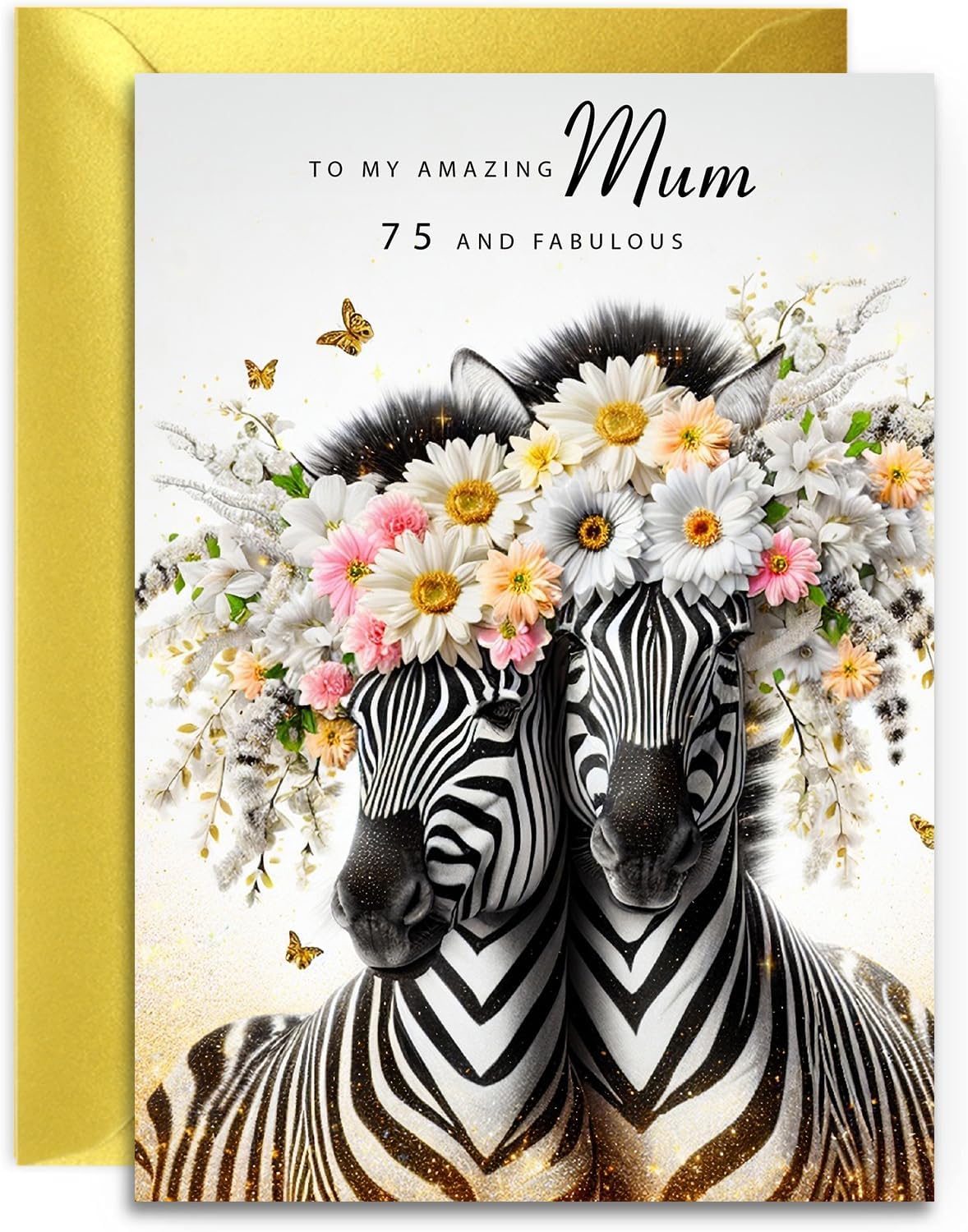 Amazing Mum 75th Birthday Card - Zebra Design for Her - Cute Birthday ...