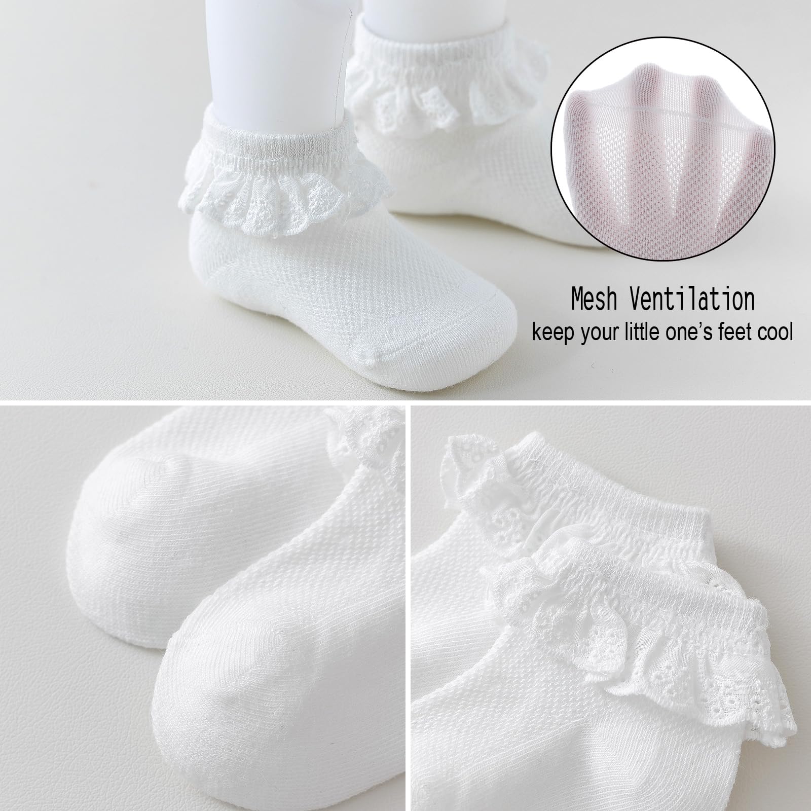 Snapklik.com : Baby Lace Socks Newborn Girl Eyelet Ruffle Socks Infant ...