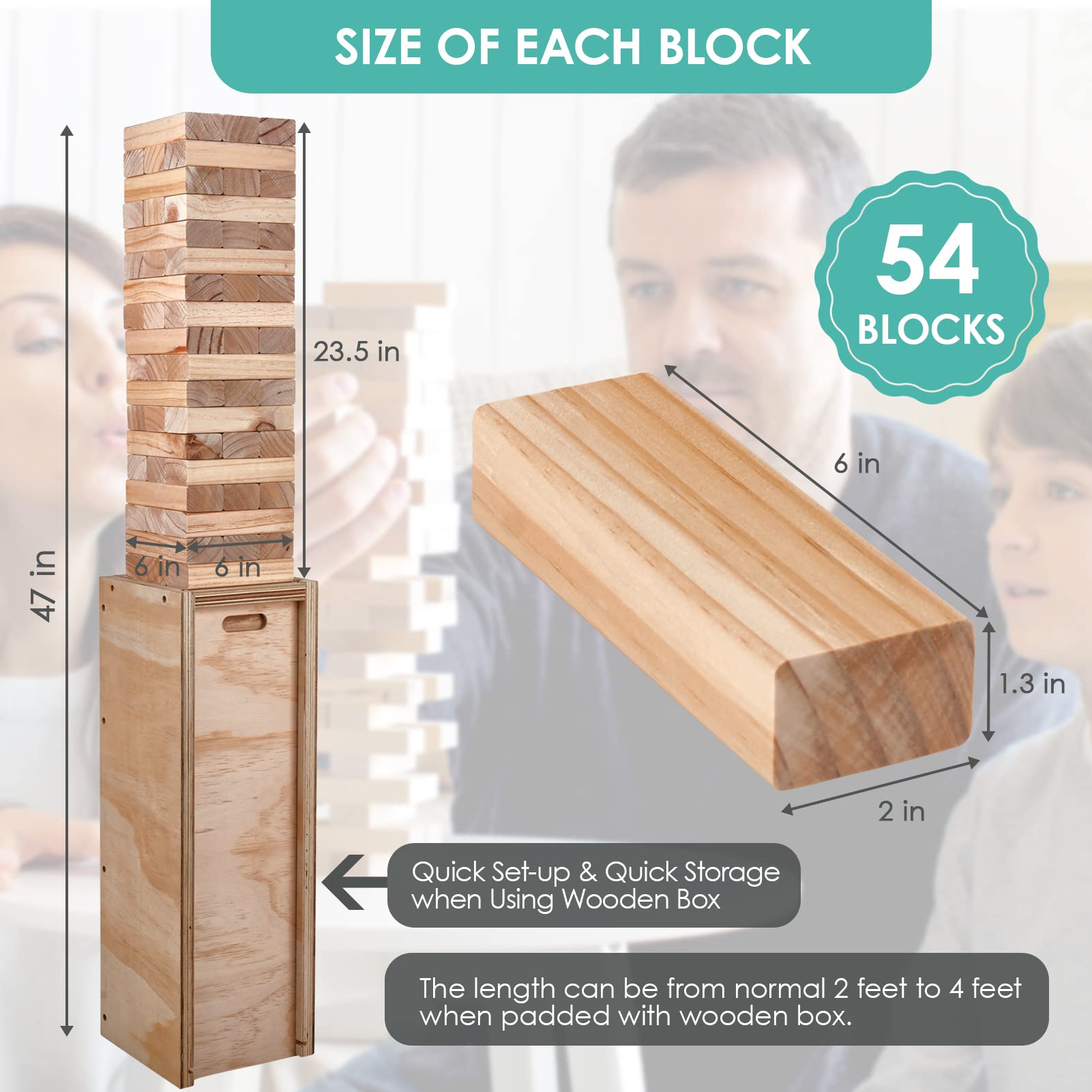 Buy CELETOY Giant Stacking Game, Quick Set-up & Quick Storage Block ...