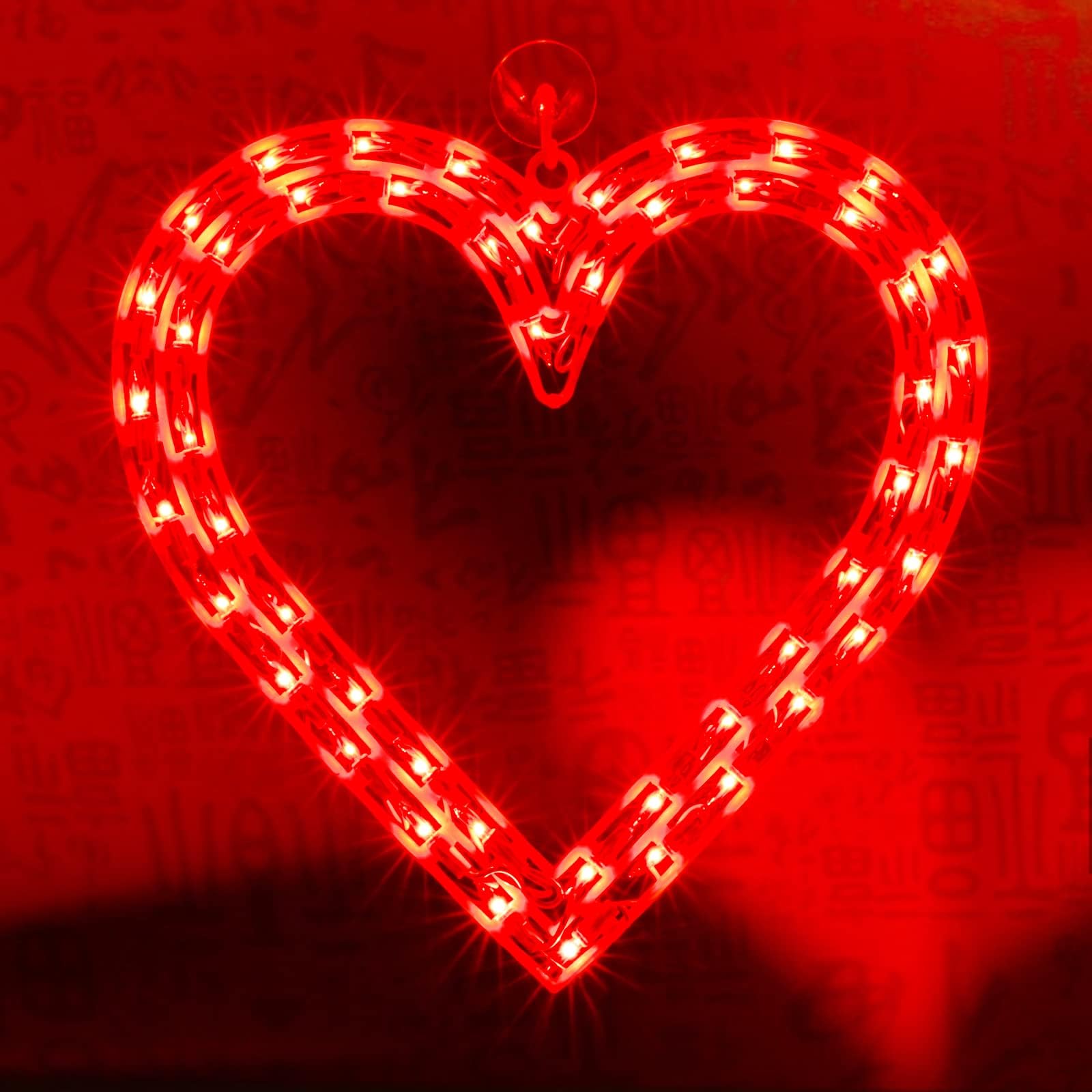 Amazon.com : 17" VALENTINES DAY LIGHTED CUPID HEART WINDOW DECORATION ...