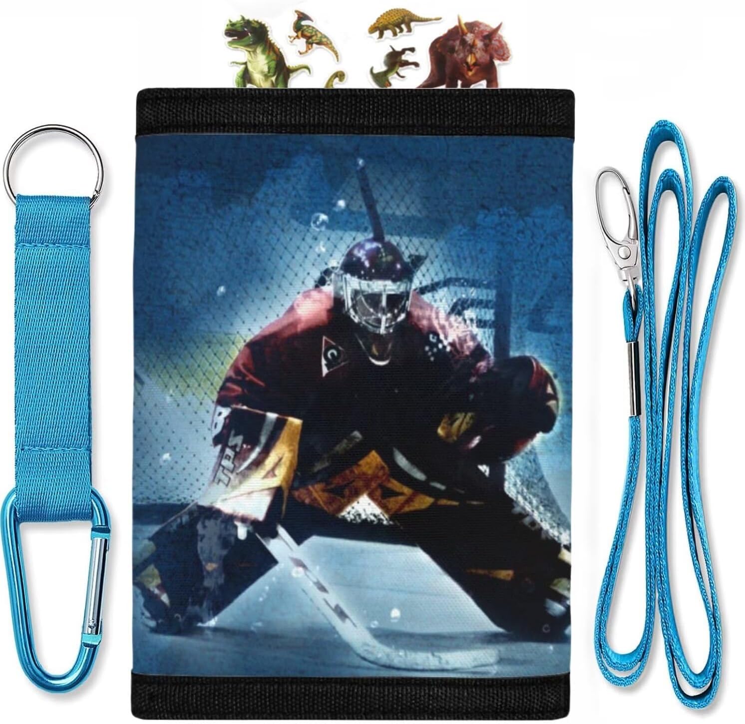 Amazon.com: Diburosy Ice Hockey Goalie Print Trifold Wallets Outdoor ...