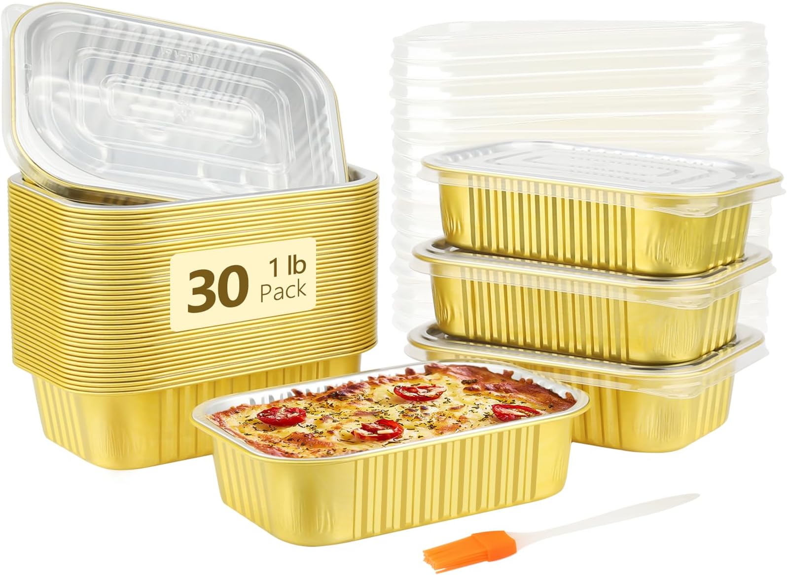 Amazon.com: LNYZQUS 1lb Small Aluminum Pans With Lids 30 Pack, 16oz ...