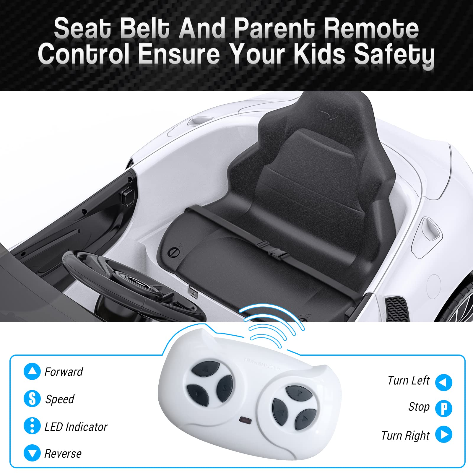 Ride on Car for Kids, 12V Licensed McLaren Battery Powered Sports Car ...