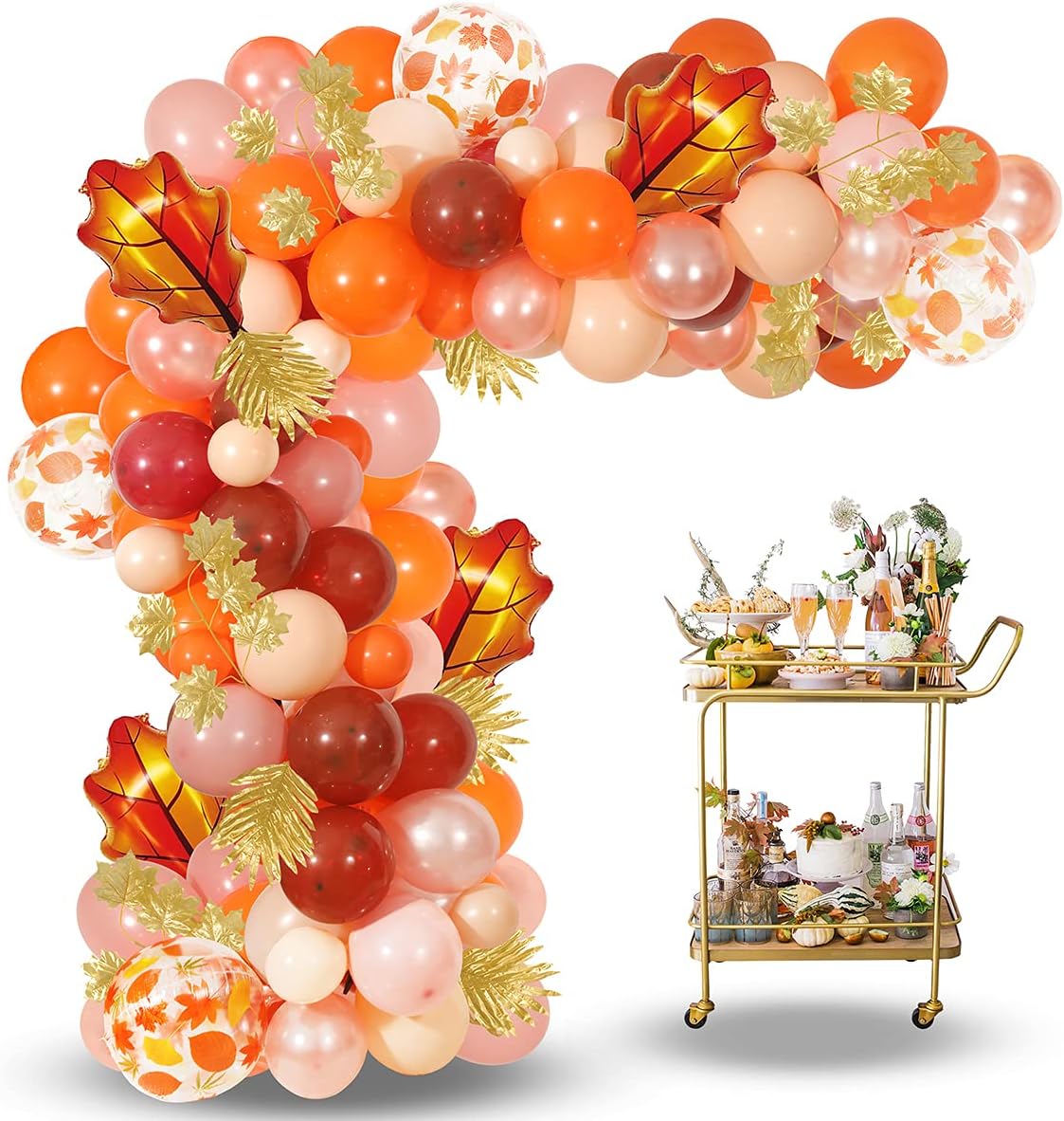 Amazon.com: Fall Balloons Garland Kit,157 Pack Orange Brown Confetti ...