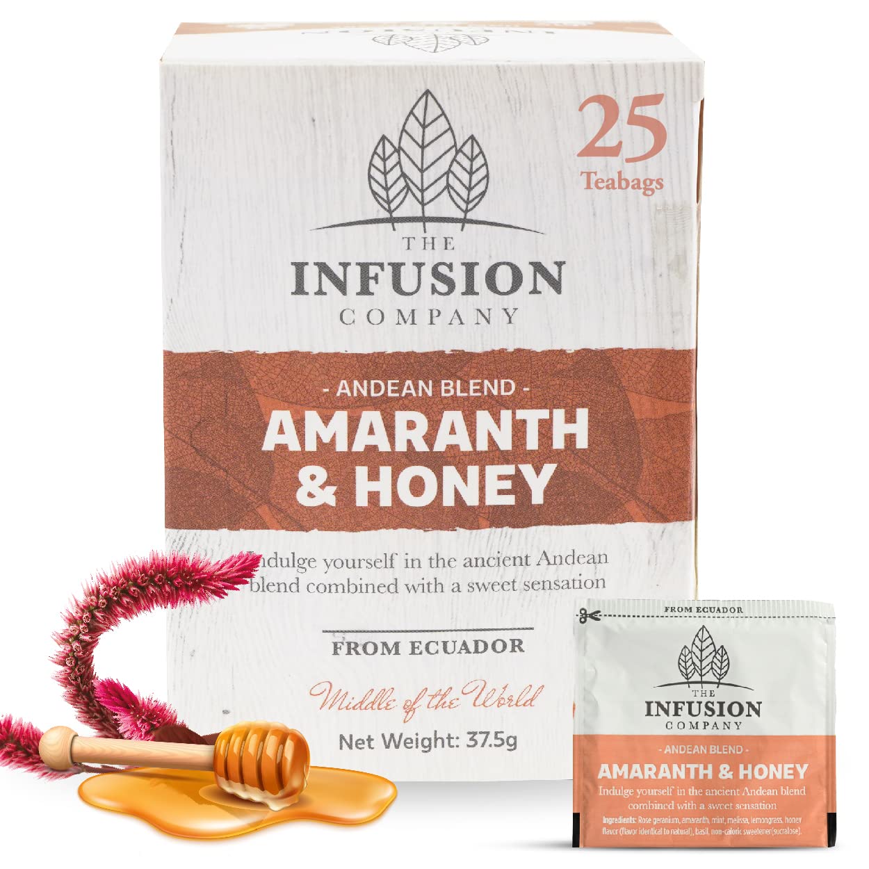 Amazon.com : Amaranth Tea & Honey Herbal Tea Bags - 25 Caffeine Free ...