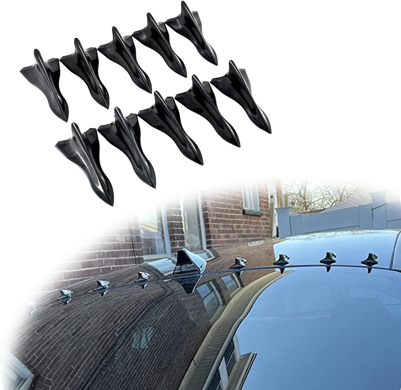 Amazon.com: Augeny 10 PCS Car Shark Fin Diffuser, Universal Roof ...