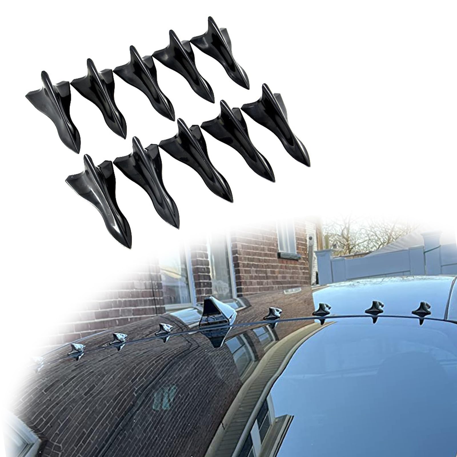Amazon.com: Augeny 10 PCS Car Shark Fin Diffuser, Universal Roof ...