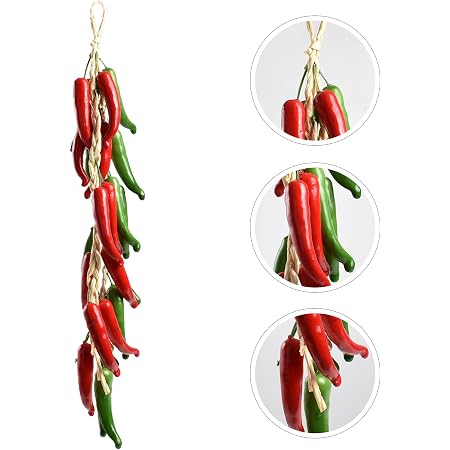 Amazon.com: VIOCIWUO Artificial Hanging Pepper String 2 Sets ...