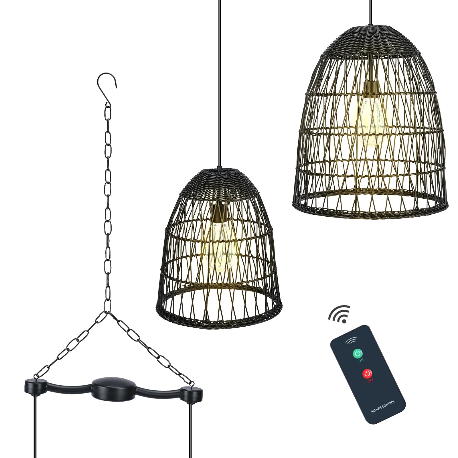 Wonder Solar Outdoor Pendant Light Battery Operated Chandelier Outdoor ...