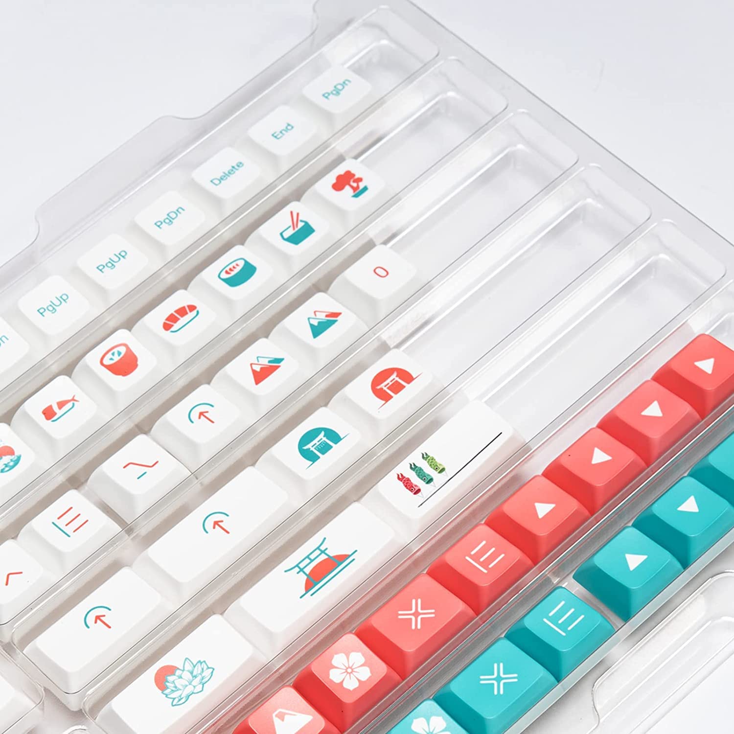Akko Custom Keycaps Set for Mac Windows Mechanical Keyboards, Red Fuji ...