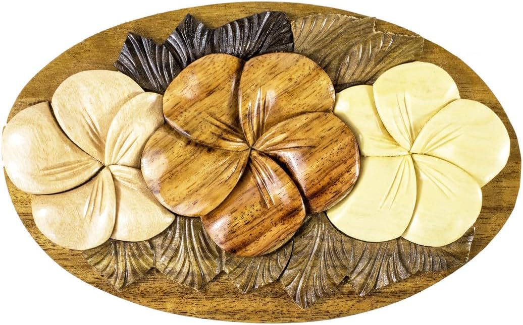 Amazon.com: Aloha Wooden Puzzle Box - Plumerias Oval - Handmade ...