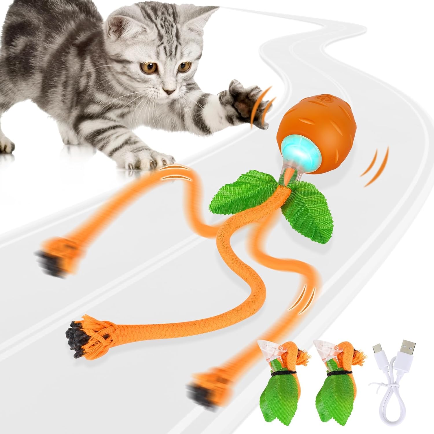 Amazon.com: HAPPY HACHI Interactive Cat Toy, USB Rechargeable Kitten ...