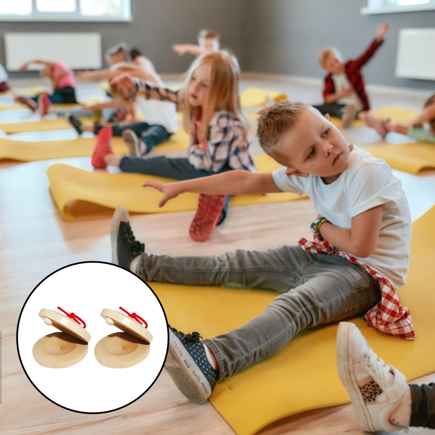 MEISH 4Pcs Wooden Castanets Finger Clackers Clappers Education Clappers ...