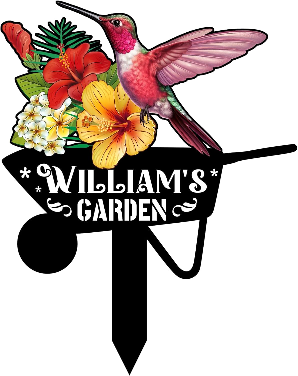 Amazon.com : Personalized Hummingbird Yard Sign Stake, Custom Metal ...