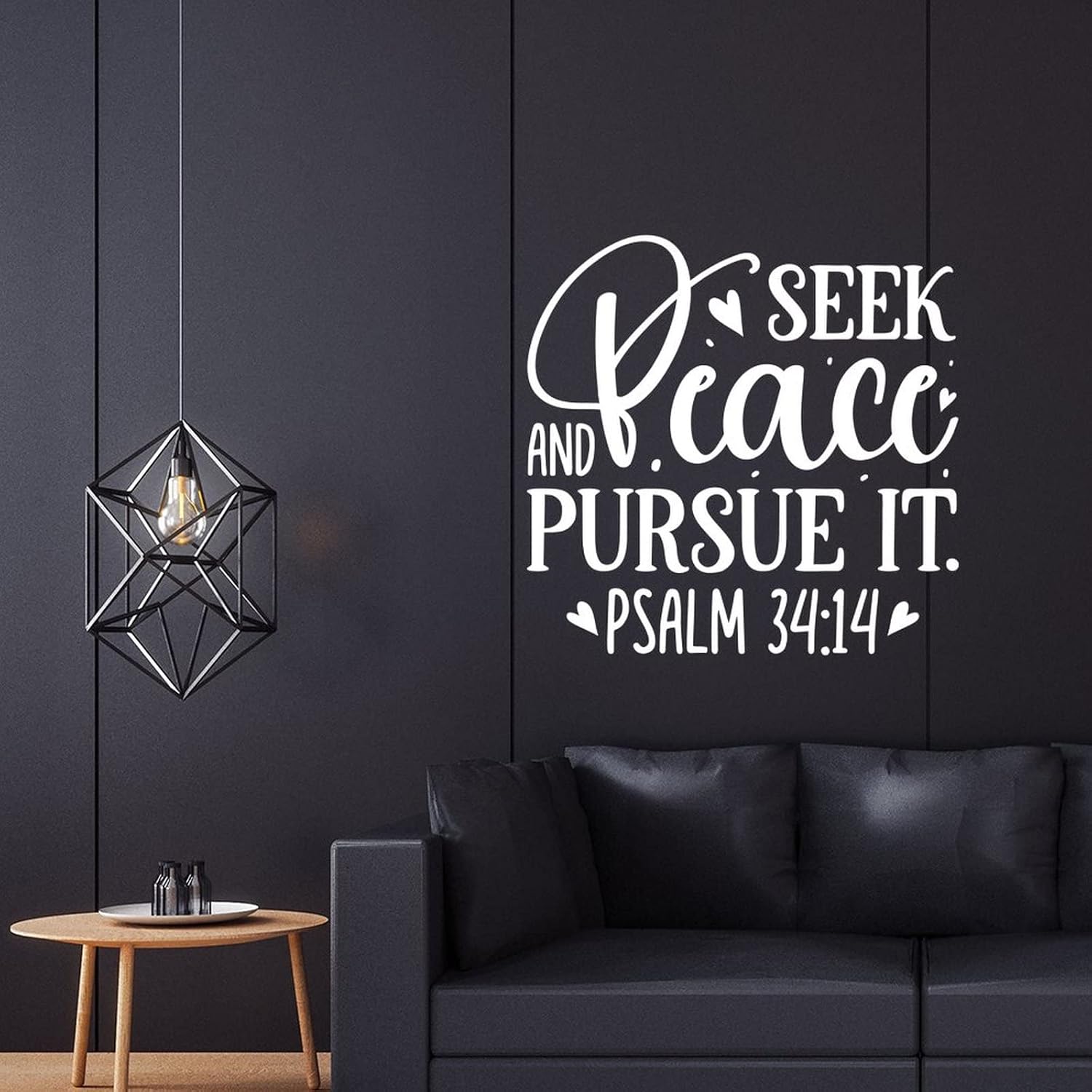 Amazon.com: Christian Saying Seek Peace Psalm 34:14 Wall Adhesive Decor ...