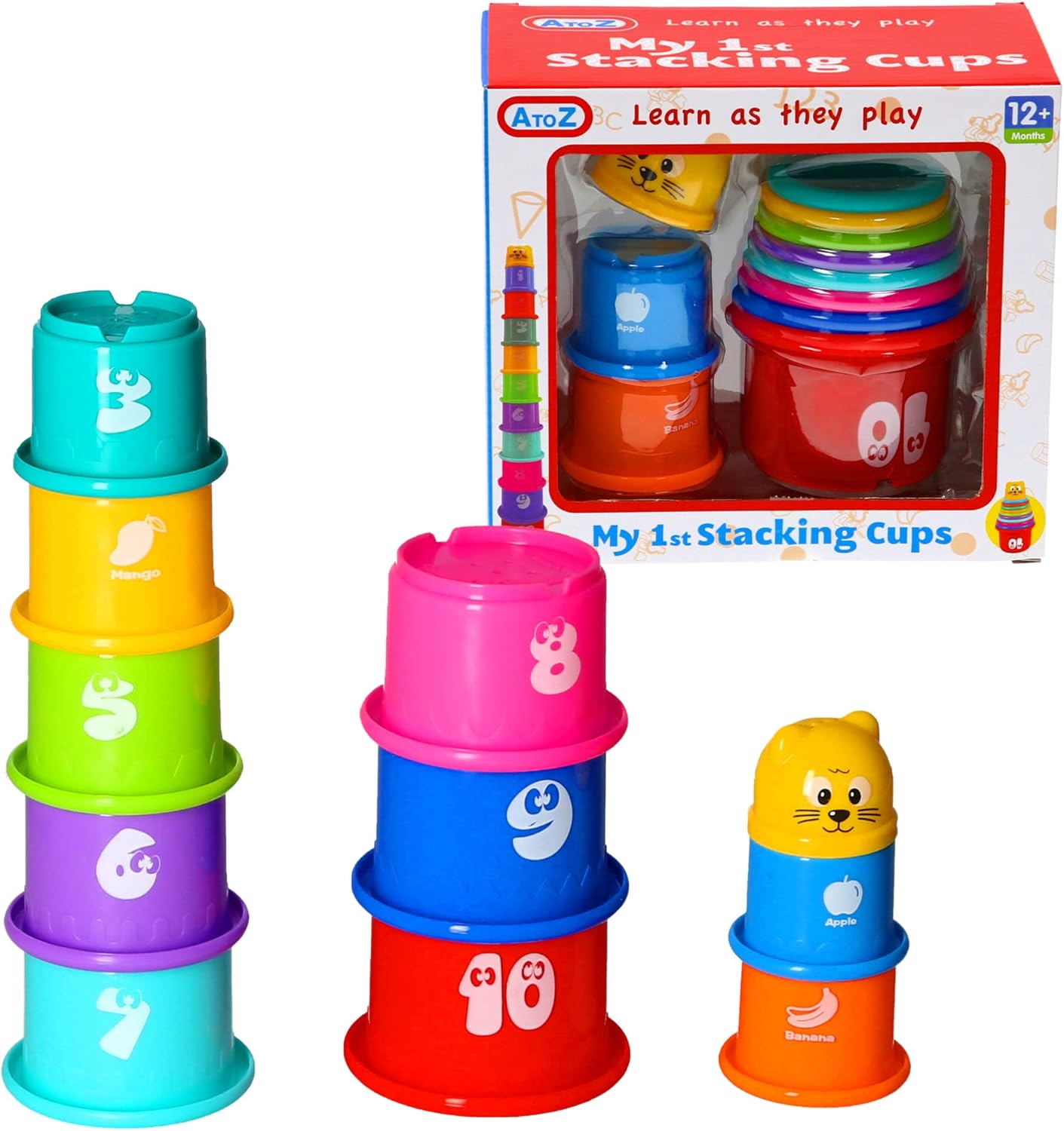 A to Z 63307 My 1st Stacking Cups, Multi-Colour : Amazon.co.uk: Toys ...