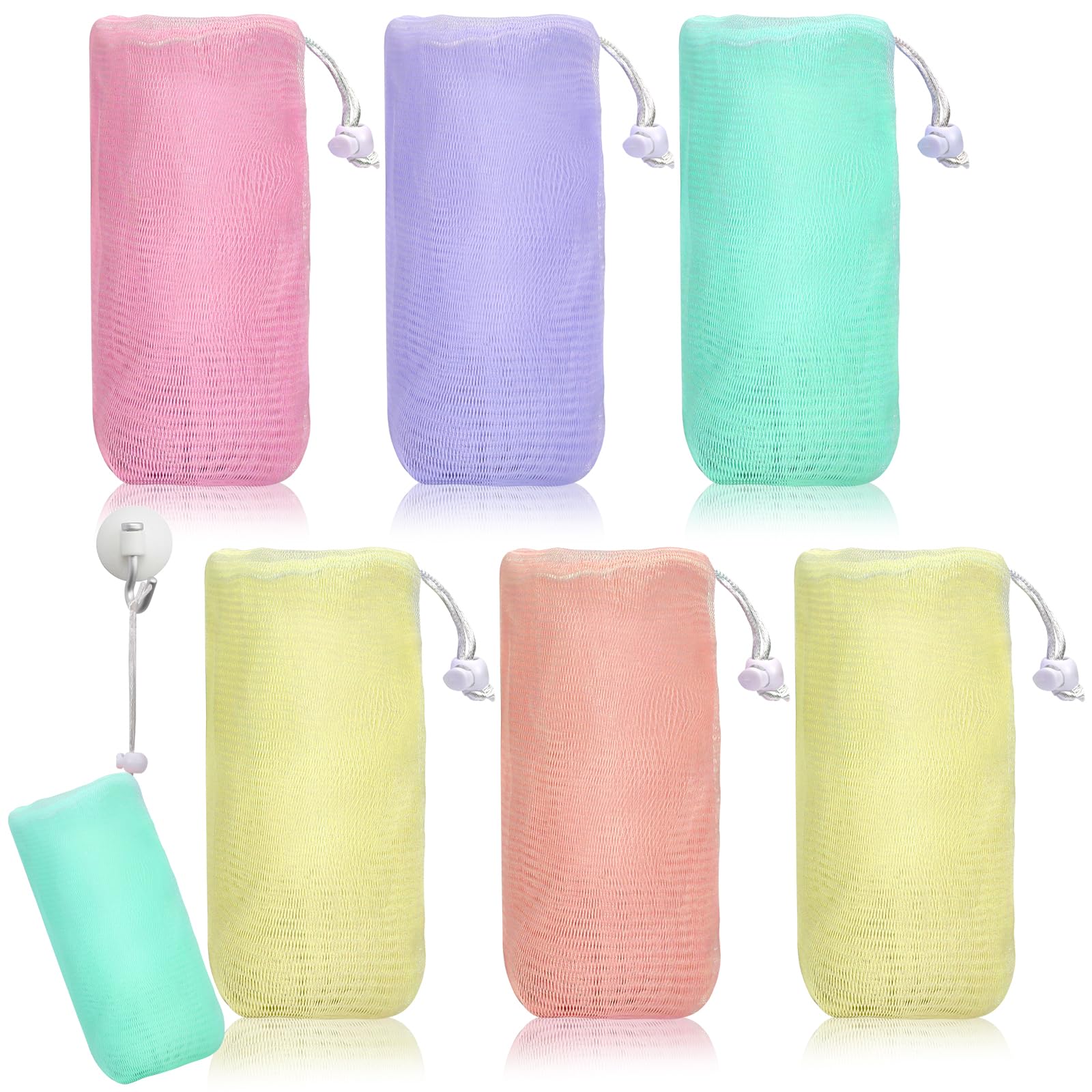 Amazon.com : Mozeat Lens 6 PCS Exfoliating Mesh Soap Pouch Bubble Foam ...