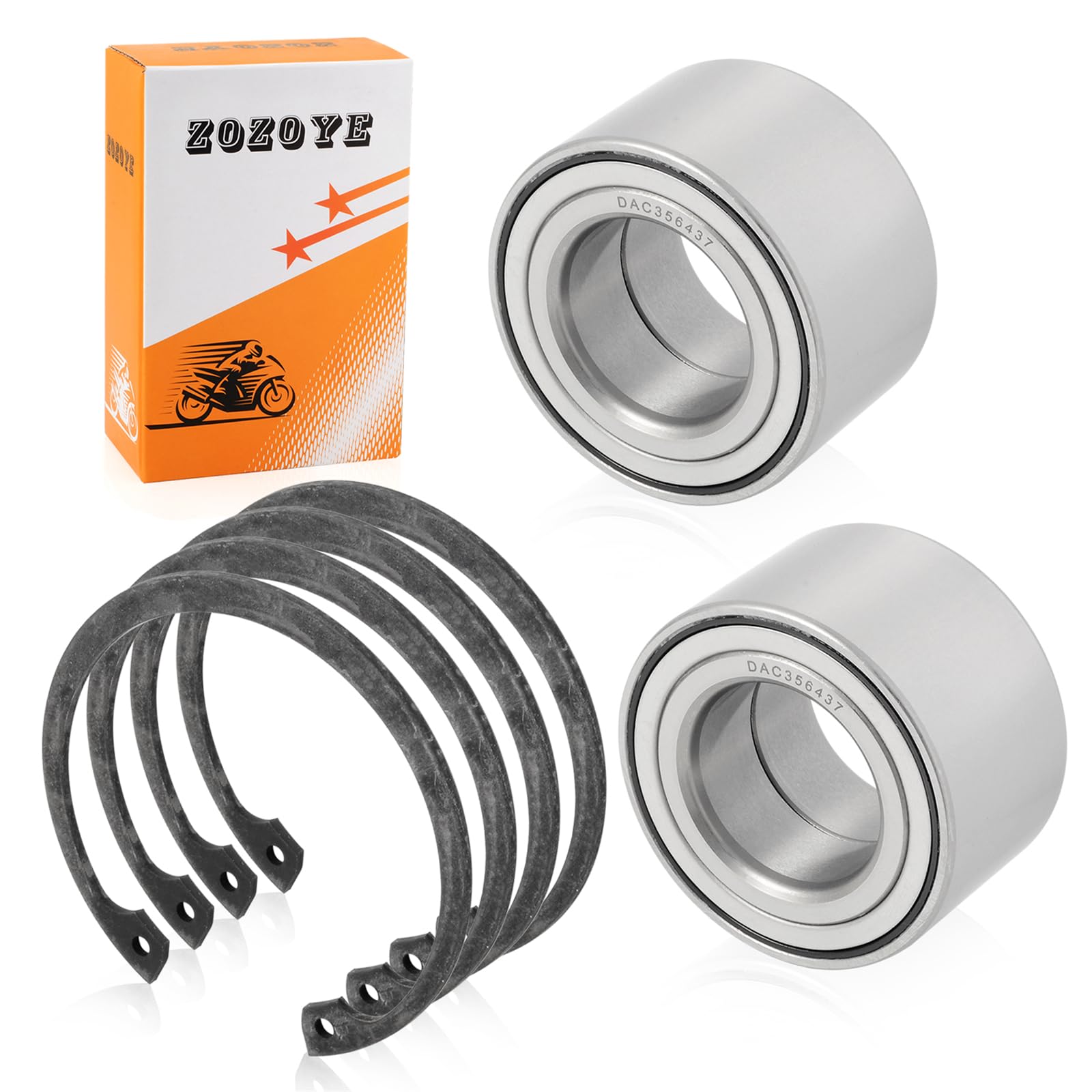 Amazon.com: 2Pcs Front Wheel Bearings (36x64x37mm) + CIRCLIP Compatible ...