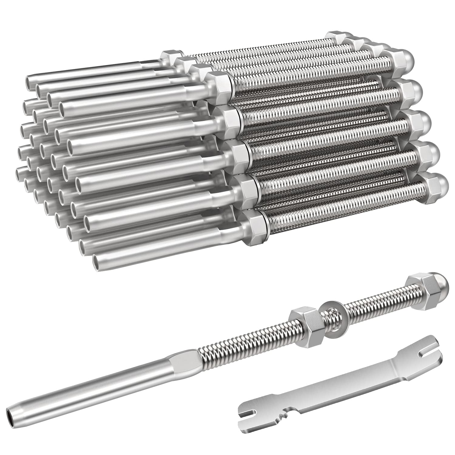 Snapklik.com : BLIKA 30 Pack 6" Long 1/8" Swage Threaded Stud Tension ...