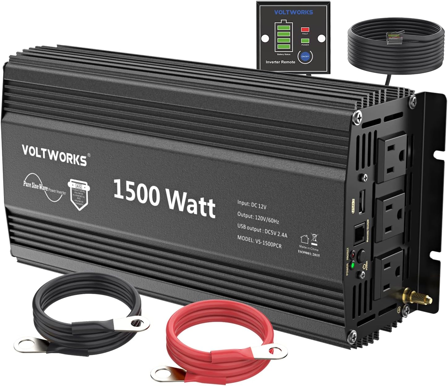 Amazon.com: JARXIOKE 1500 Watt Pure Sine Wave Power Inverter, 12 Vdc to ...
