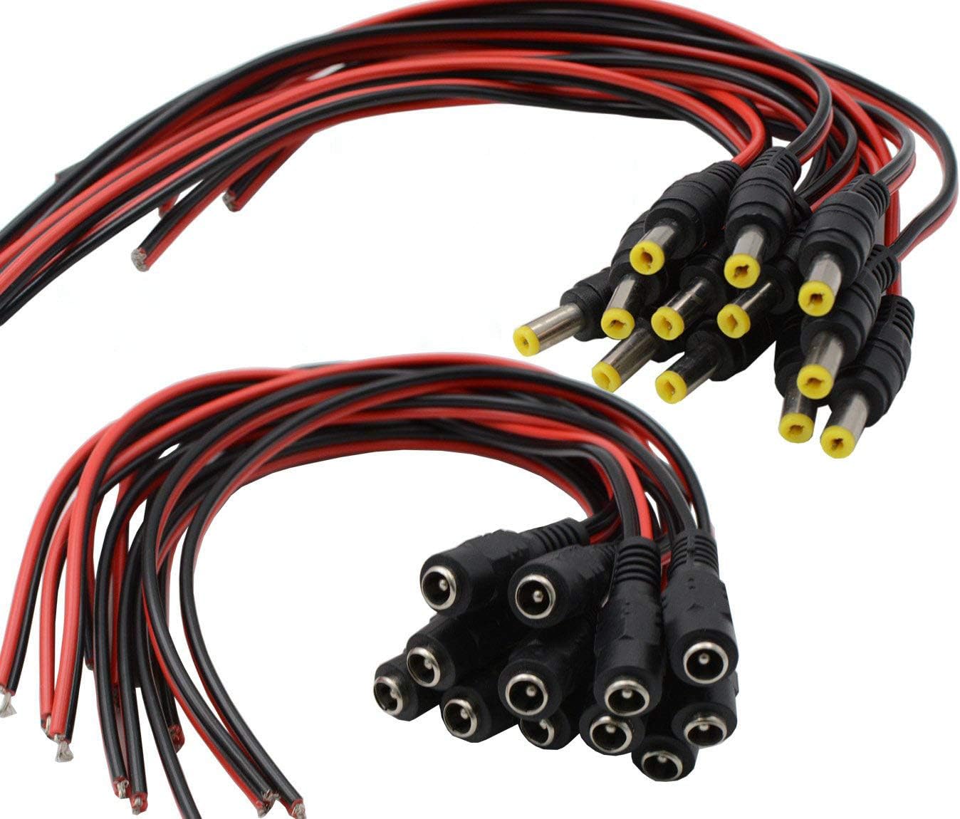 Amazon.com: DC Power Pigtail Cable Connection 24Pack 20AWG 12V 5A Male ...