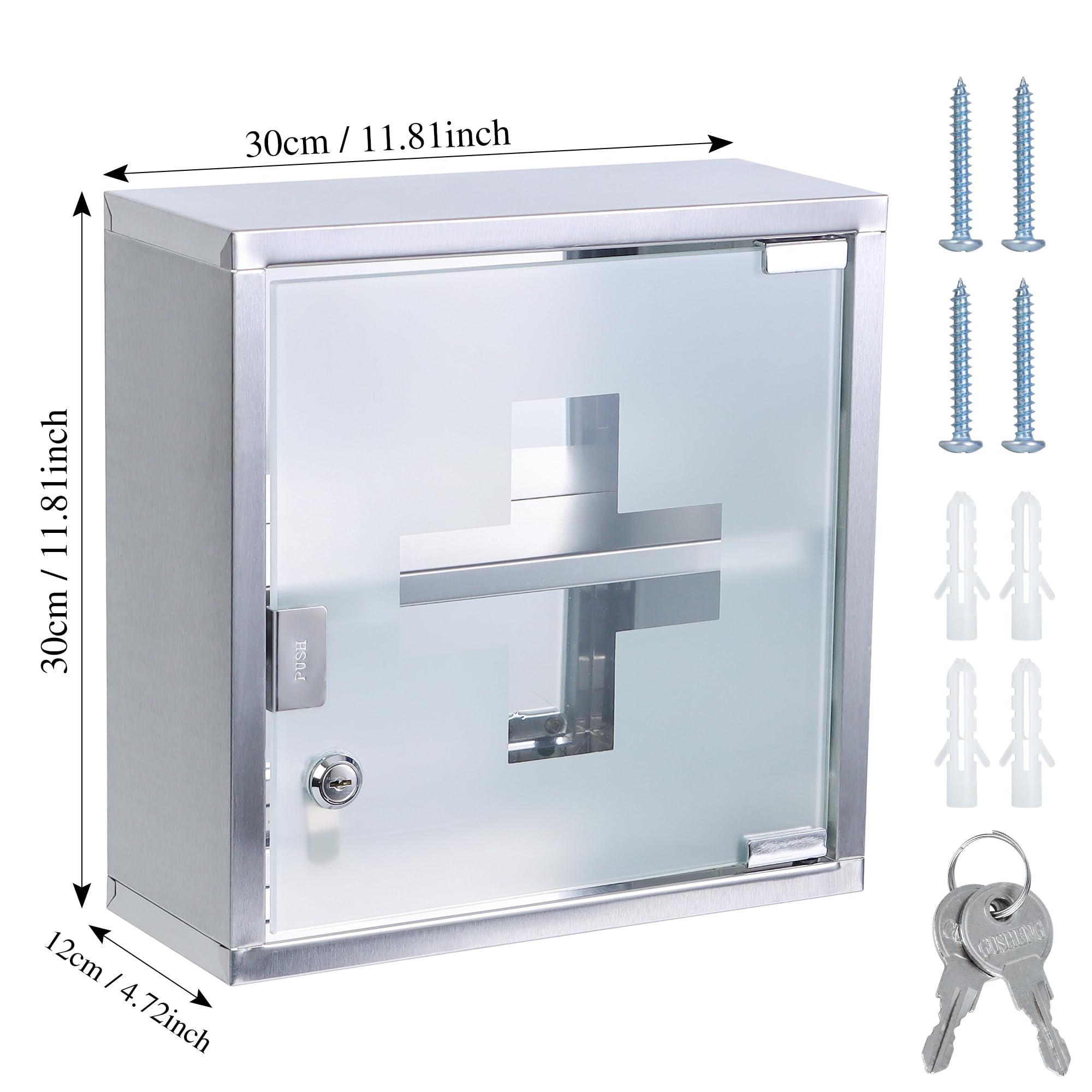 Botiquín De Vidrio Botiquín Para Baño Con Luz LED SCOTCH
