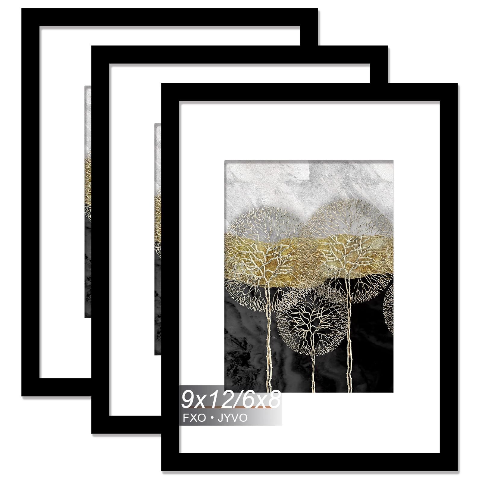 Amazon.com - Fxojyvo 9x12 Picture Frame Set of 3, Display Photo 6x8 ...