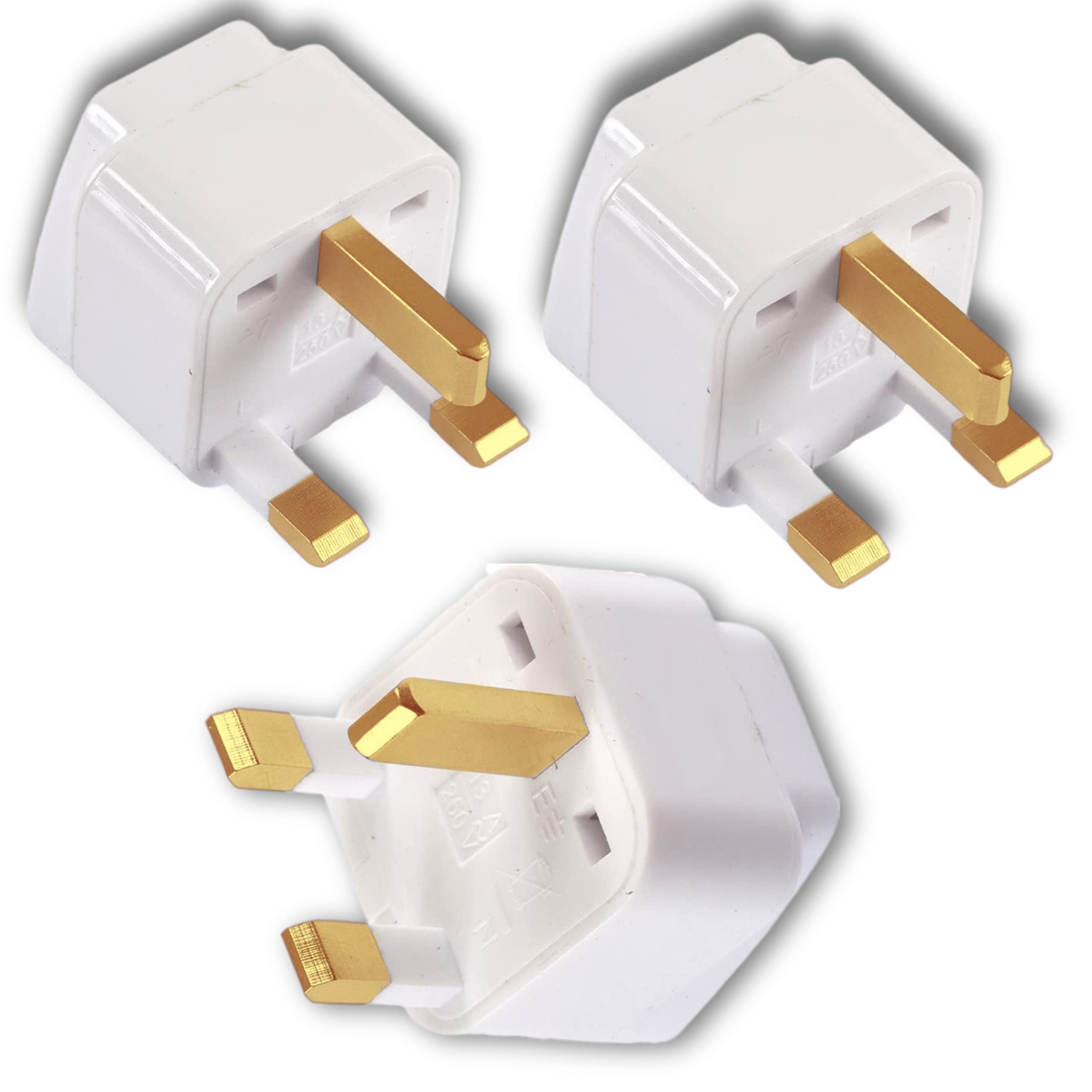 KAVANA (3 pcs) Type G UK Adaptor for Indian Pins Works in Countries ...